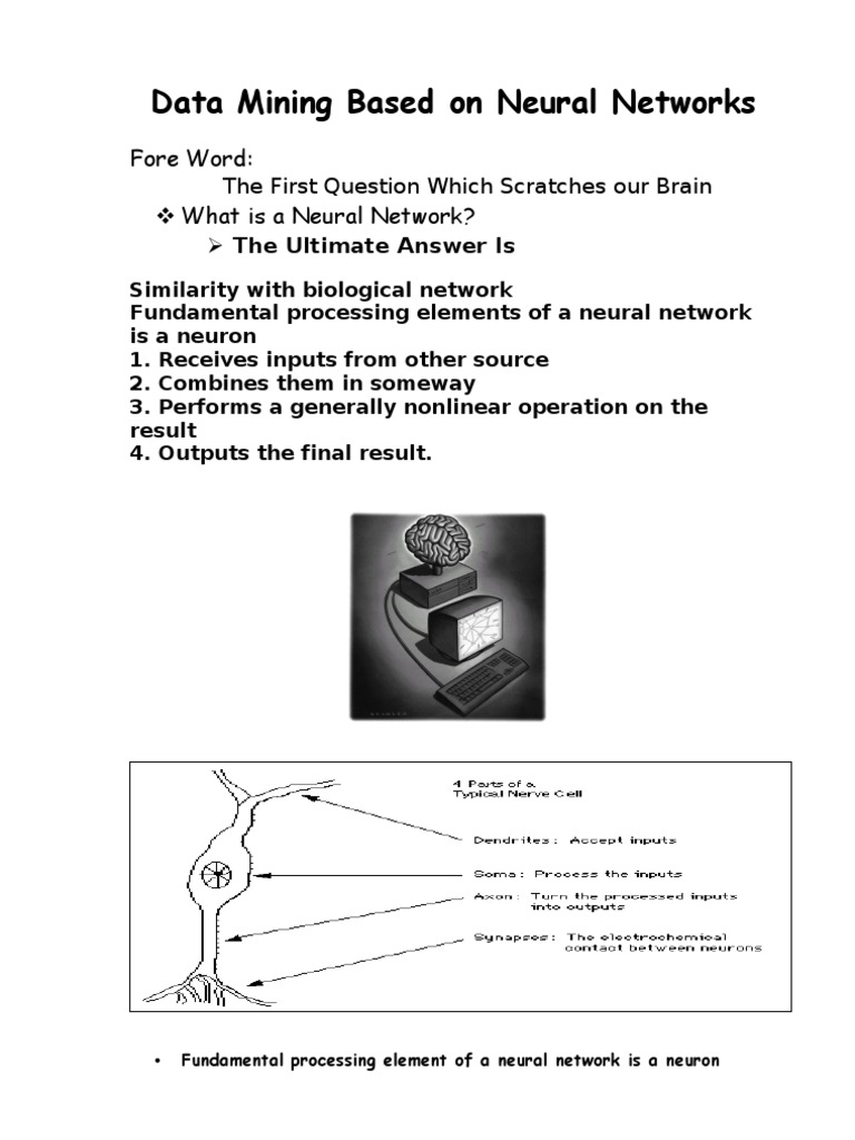 Data Mining Based On Neural Networks: Fore Word: What Is A Neural Network? | Download Free PDF ...