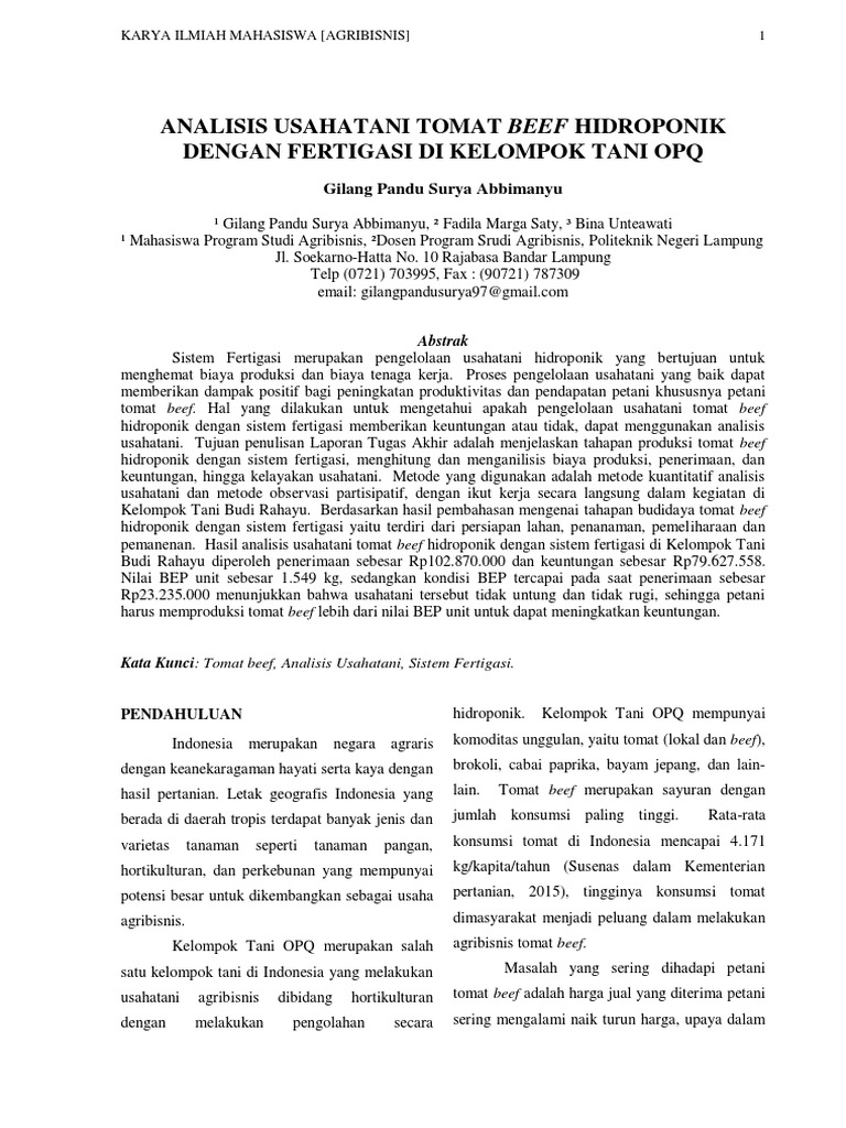 JURNAL Tomat Beef | PDF | Teknologi & Rekayasa