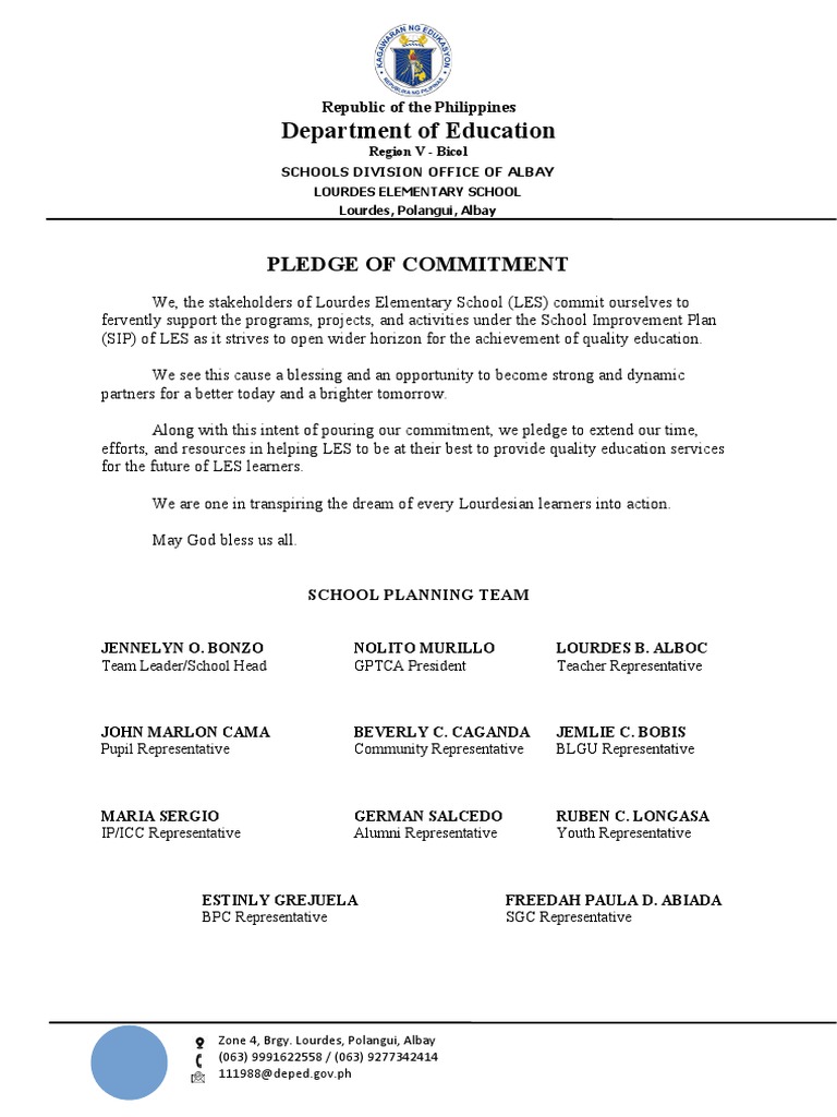 Pledge of Commitment | PDF