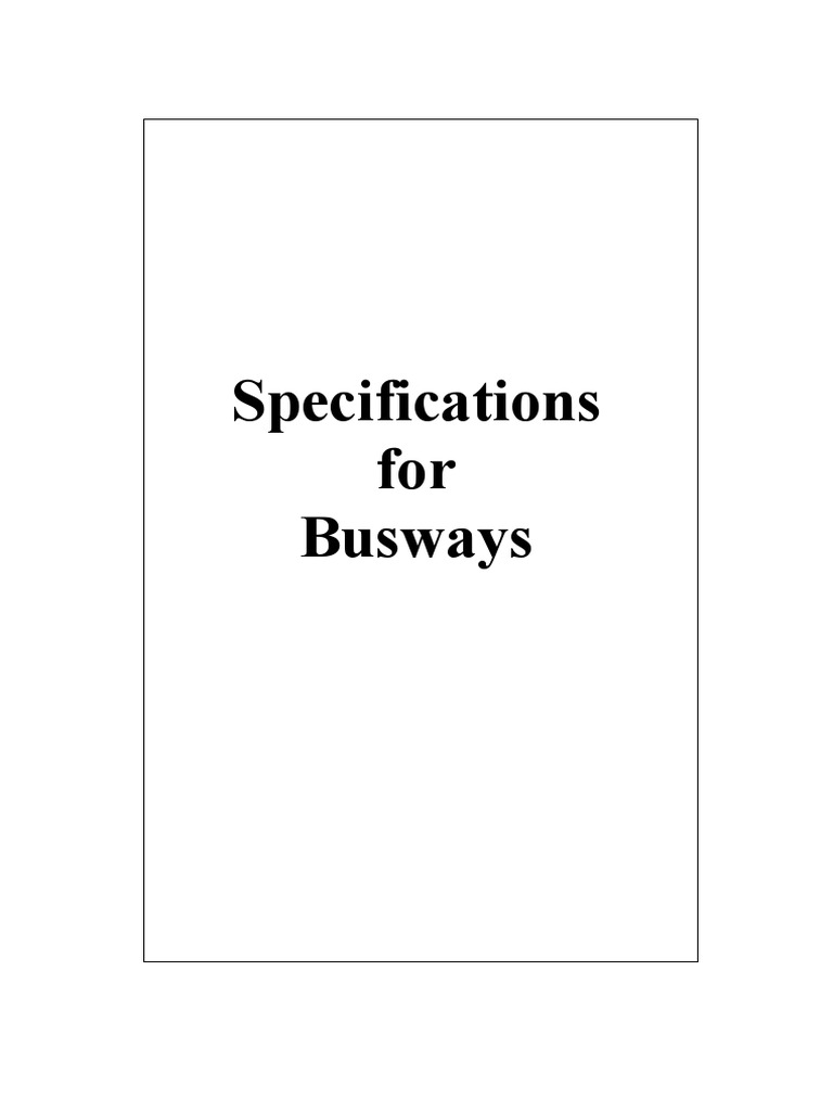 Busway Specification | PDF | Switch | Electricity