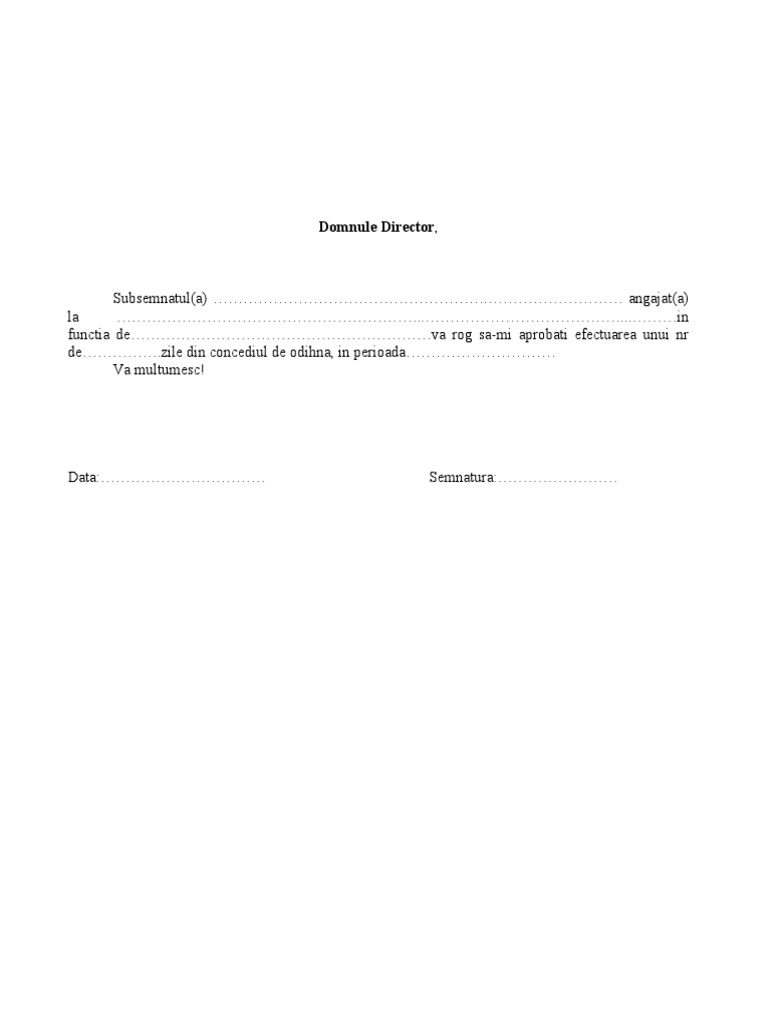 Cerere Concediu | PDF