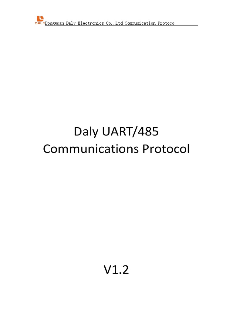 Daly UART - 485 Communications Protocol V1.2 | PDF | Bit | Mosfet