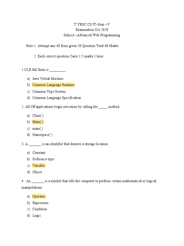 AWP Sample Paper | PDF | Xml | C Sharp (Programming Language)