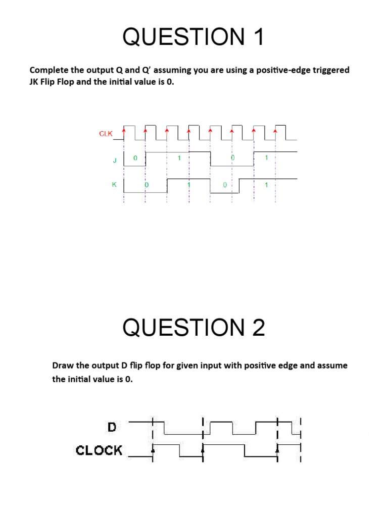 Exercises Timing Diagram For Flip Flops | PDF | Teaching Methods ...
