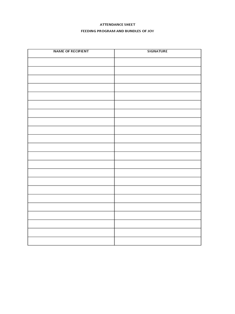 Feeding Attendance | PDF