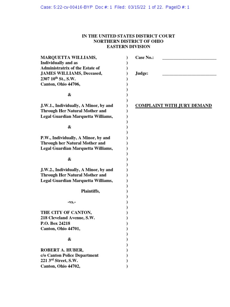 James Williams Family Federal Lawsuit | PDF