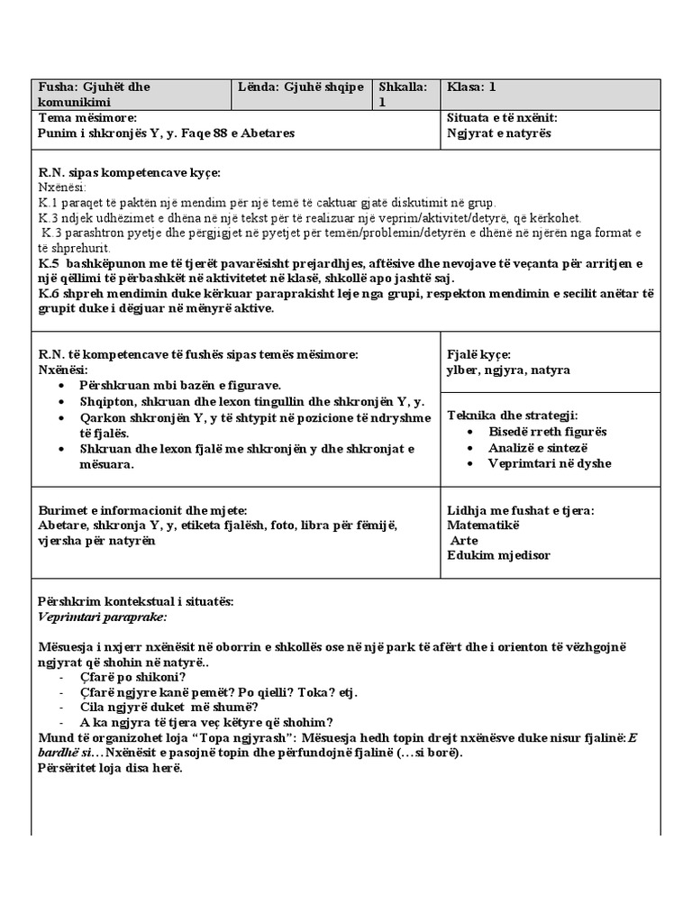 9 Shkronja Y Ana | PDF