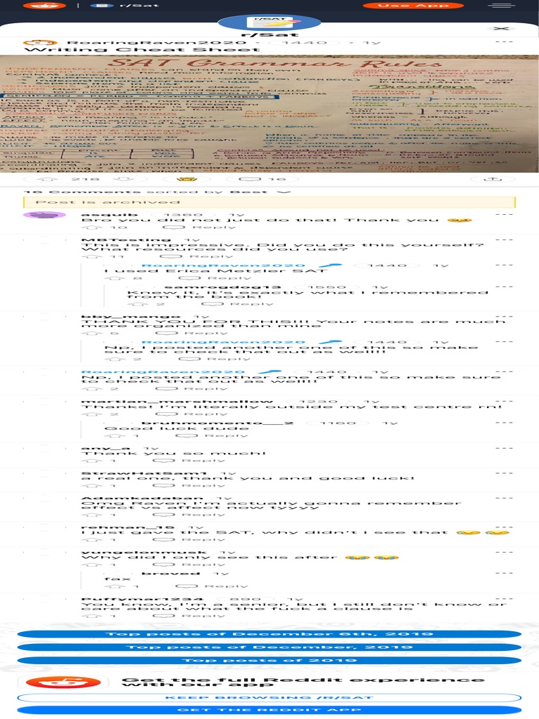 Writing Cheat Sheet Sat | PDF