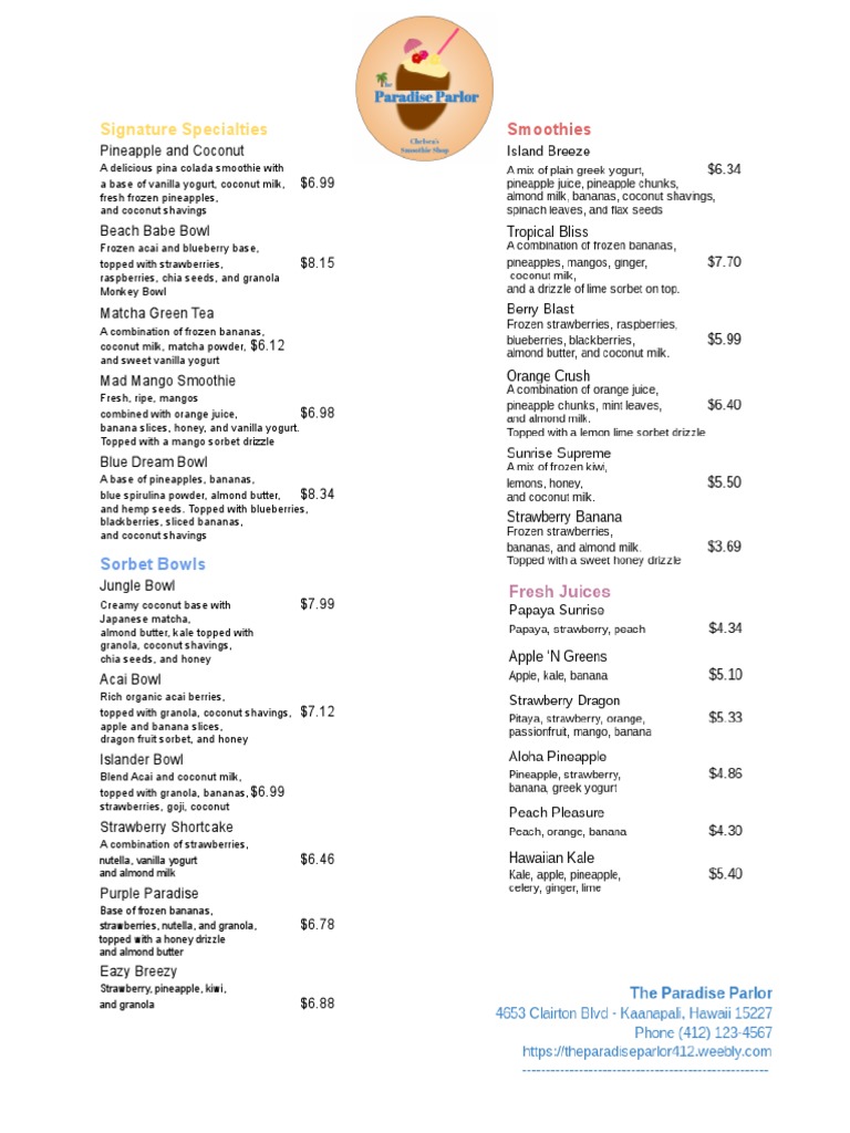 Final Menu - Bcit | PDF
