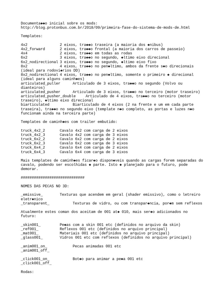 Mods - Regras Na Nomenclatura Dos ONIBUS | PDF | Indústria ...