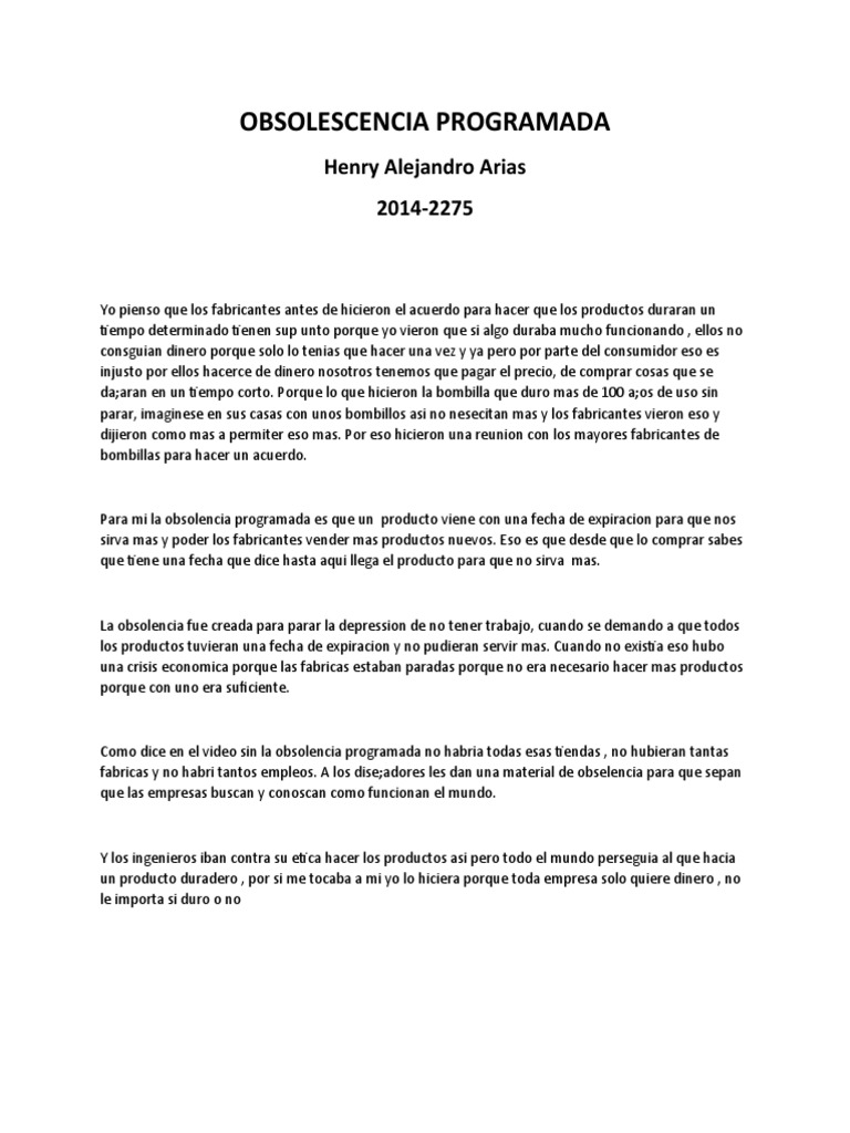Obsolencia Programada | PDF