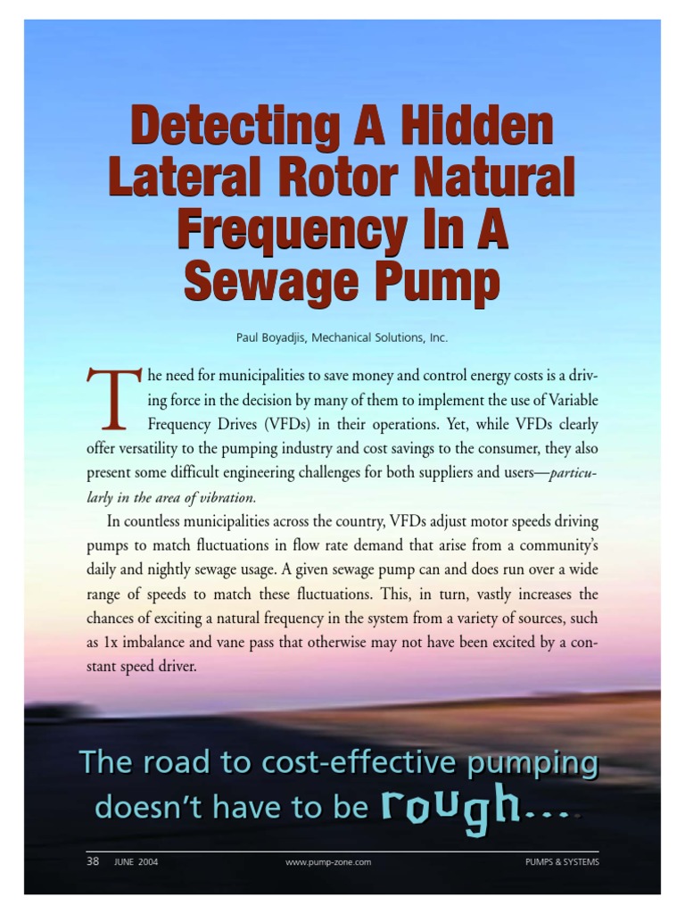 Detecting Resonance in A Sewage Pump | PDF | Pump | Finite Element Method