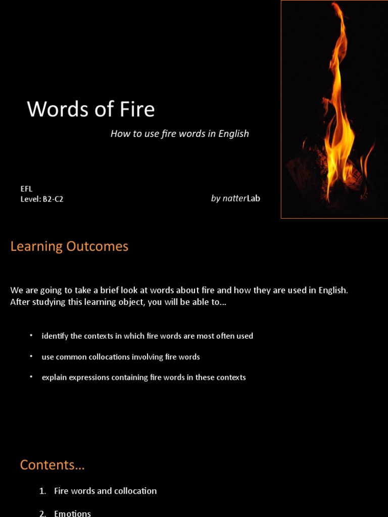 Mastering Fire Words in English | PDF | Psychological Concepts | Anger