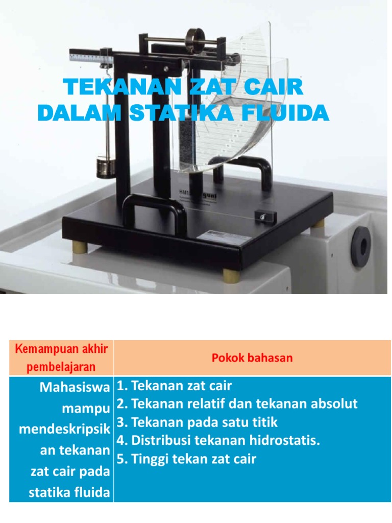 Tekanan Zat Cair dalam Statika Fluida | PDF
