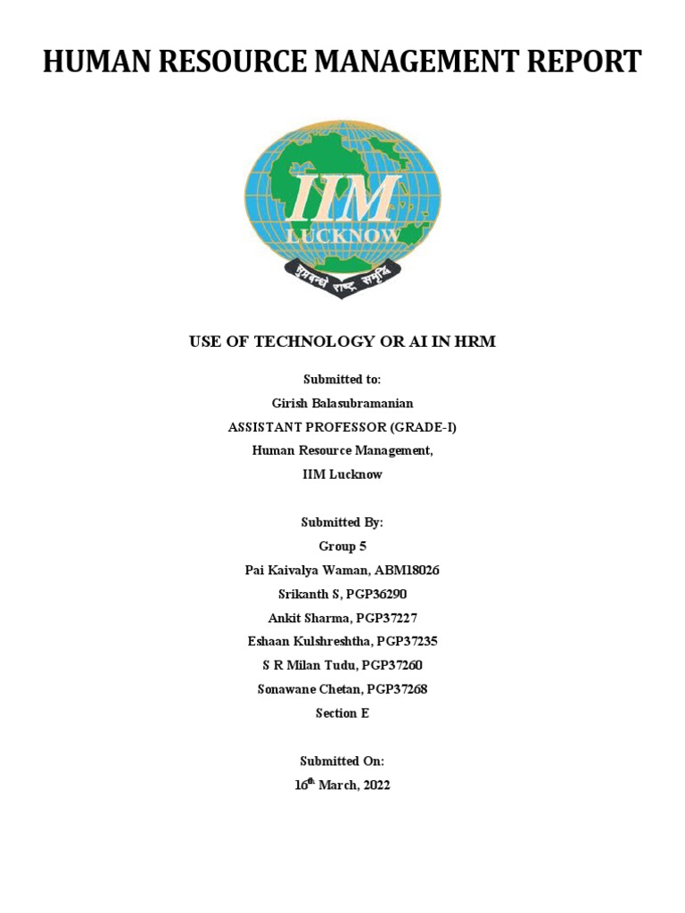 Human Resource Management Report | PDF | Recruitment | Human Resource Management