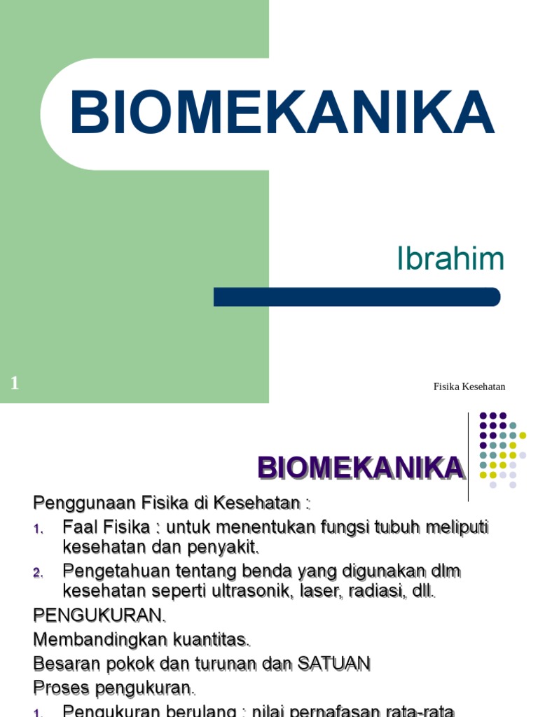 Biomekanika dalam Fisika Kesehatan | PDF | Pengembangan Diri | Sains ...
