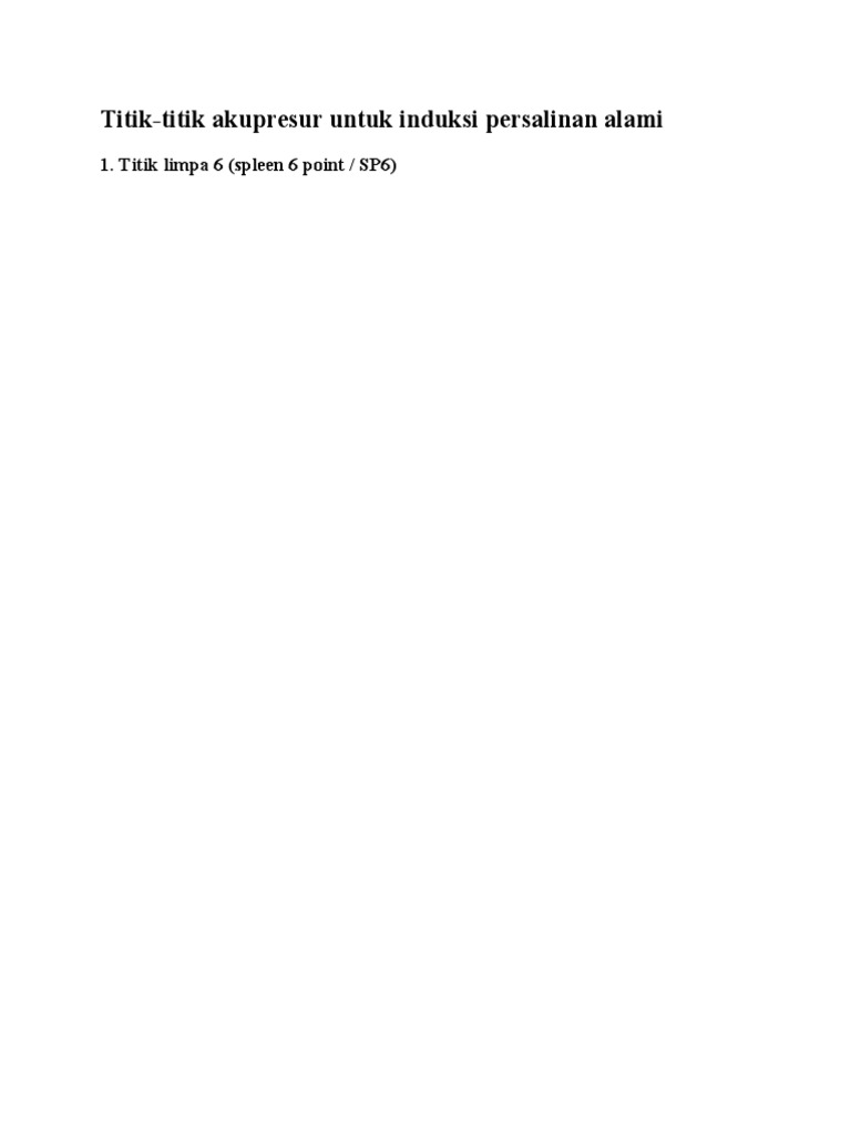 Akupresur SP6 untuk Induksi Persalinan | PDF