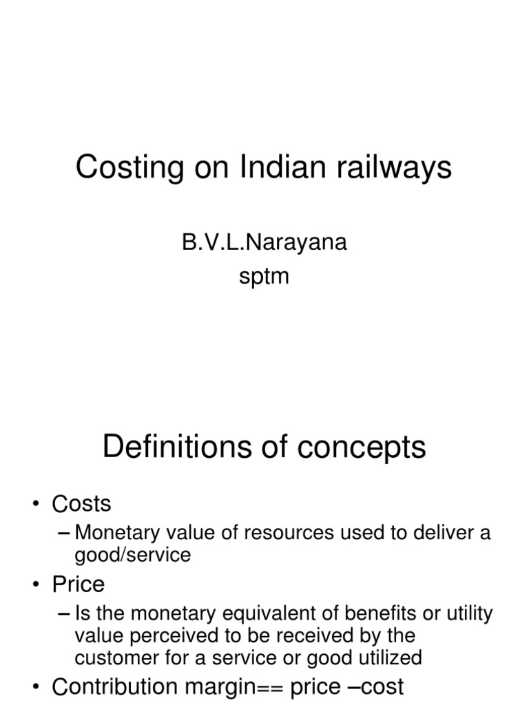 Costing On Indian Railways | PDF | Demand | Depreciation
