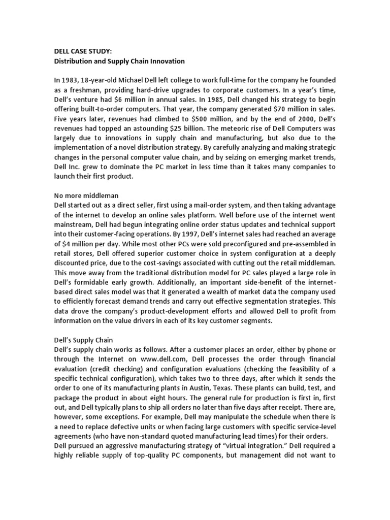 Dell Case Study | PDF | Dell | Inventory