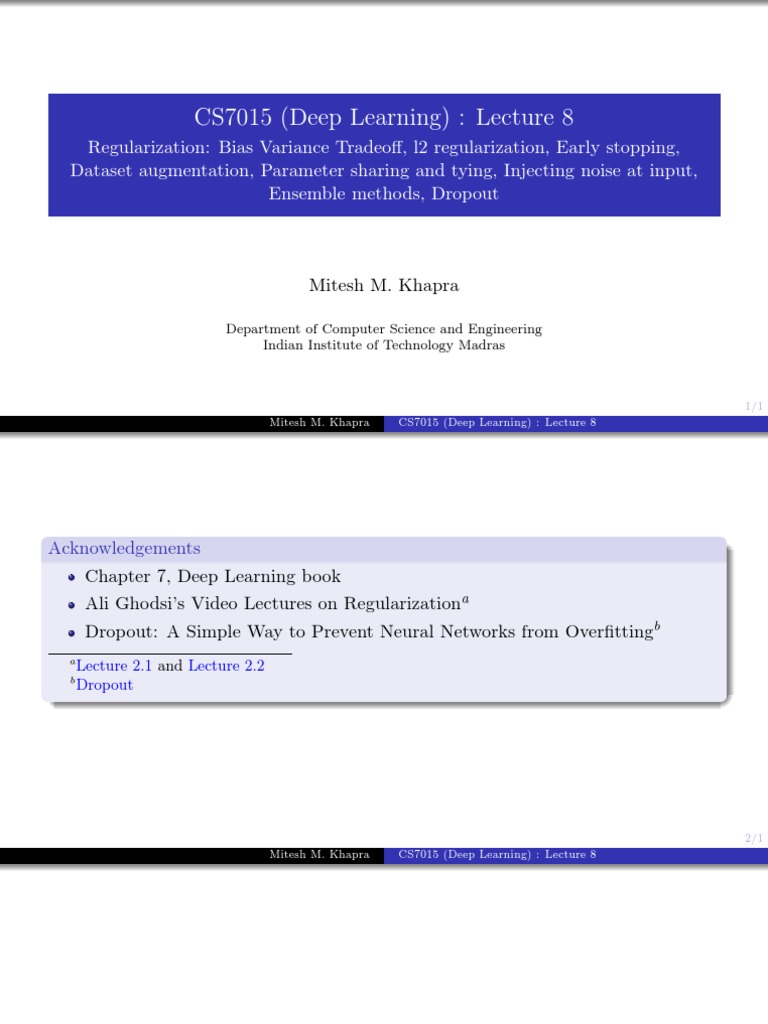 CS7015 (Deep Learning) : Lecture 8 | Download Free PDF | Bias Of An ...