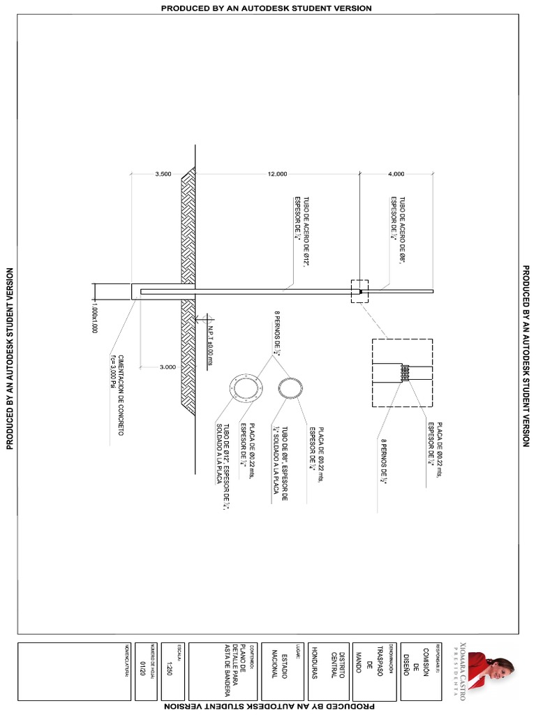 Plano Detalle Asta Bandera | PDF
