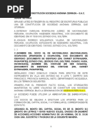 Minuta de Constitución Empresa Transporte | PDF | Business | Justicia