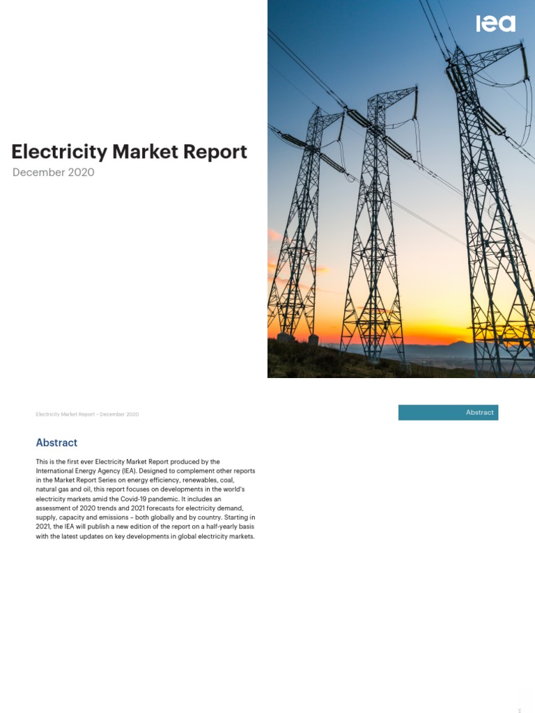 Electricity Market Report December 2020 | PDF | Renewable Energy ...