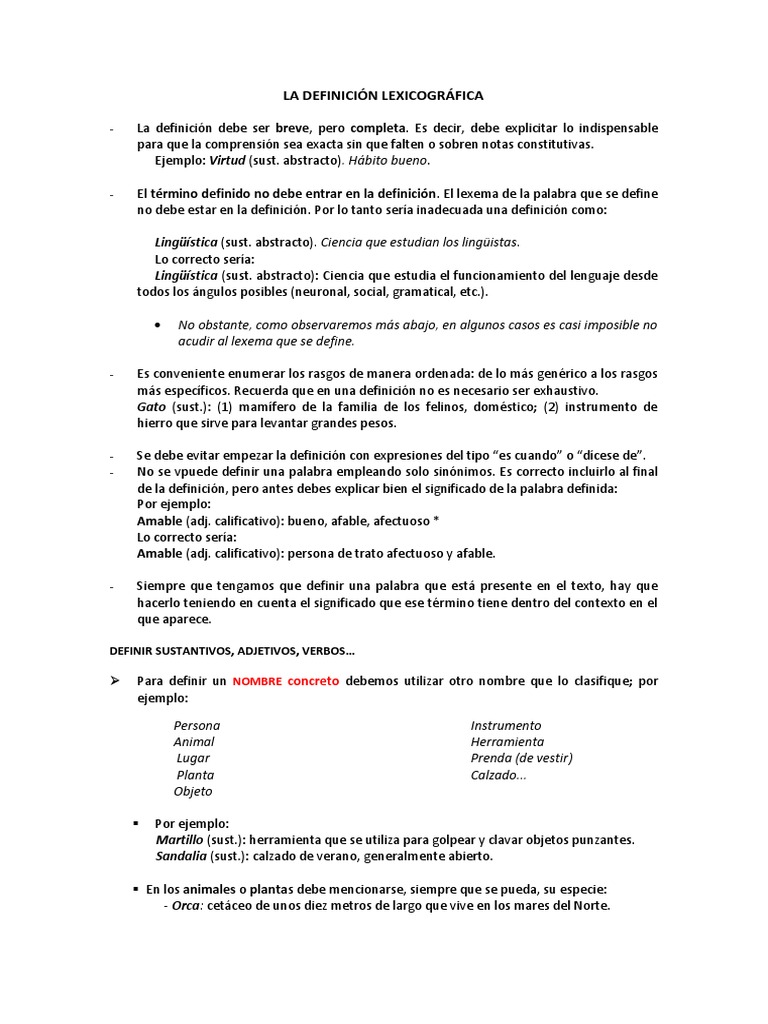 Guía para Definir Términos Lexicográficos | PDF | Palabra | Lingüística