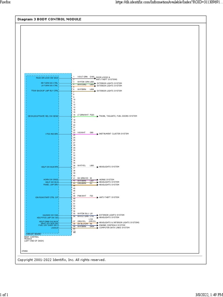 Diagram 3 Body Control Module | PDF | Motor Vehicle | Off Road Vehicles