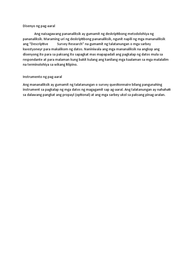Disenyo NG Pag-Aaral | PDF