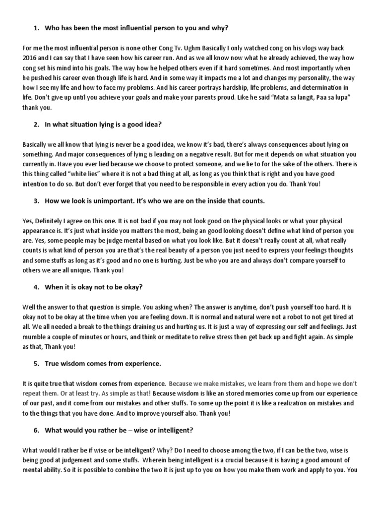 50 Topics For Impromptu Speech | PDF | Humour | Love