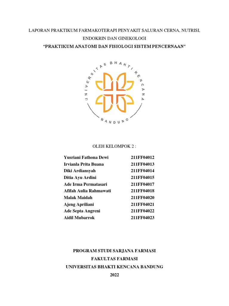 Laporan Praktikum Anatomi Dan Fisiologi Sistem Pencernaan - Kelompok 2 | PDF | Kesehatan Holistik