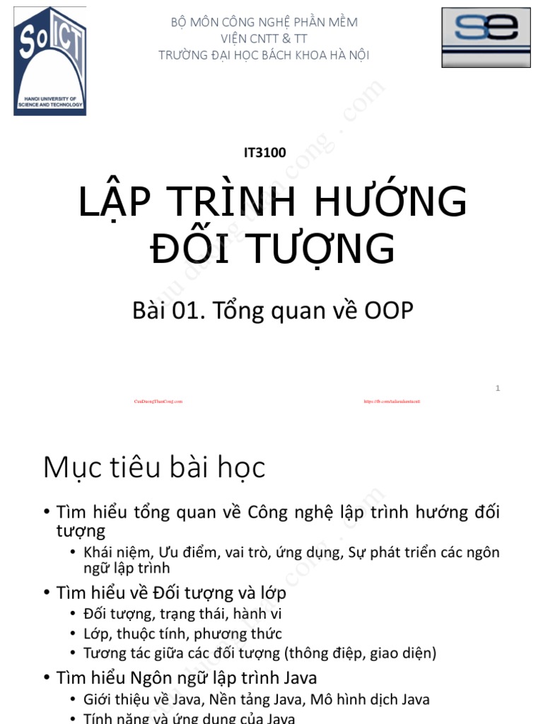 Lap Trinh Huong Doi Tuong Nguyen Thi Thu Trang Bai 01 Tong Quan Ve Oop (Cuuduongthancong - Com ...