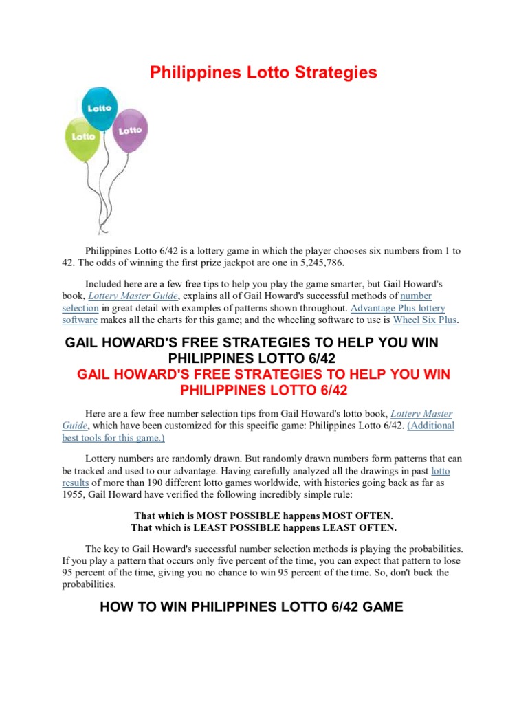 Philippines Lotto Strategies | PDF | Lottery | Gambling