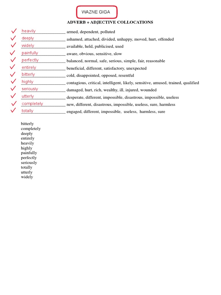 Adverb + Adjective Collocations: Analyzing How Adverbs Modify Gradable and Ungradable Adjectives ...