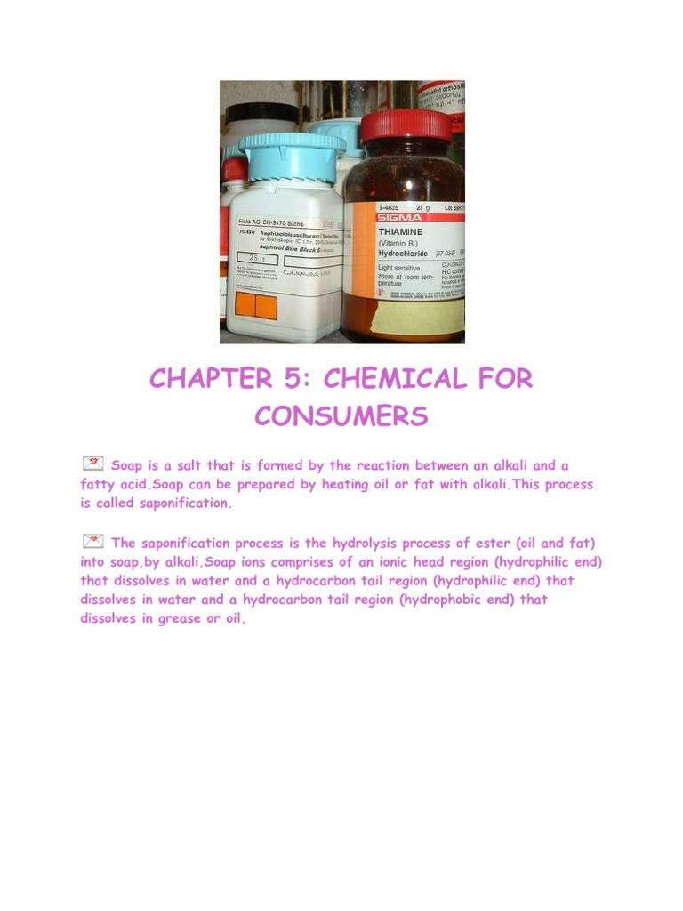 Short Note Chemistry Form 5-Chapter 5 Chemical For Consumer | PDF ...