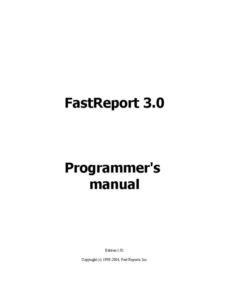 FastReport ProgrammerManual | PDF | Boolean Data Type | Subroutine