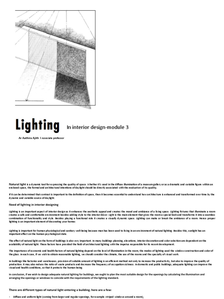 Lighting Interior Designing Module3 | PDF | Optics | Electromagnetic Radiation