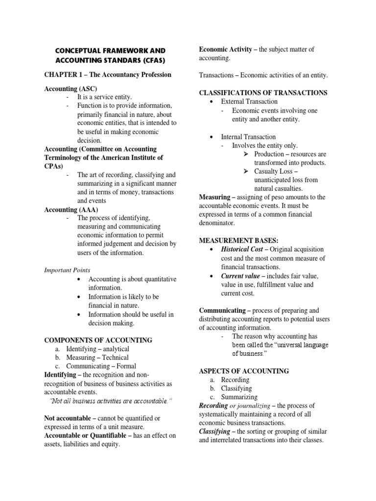 Conceptual Framework and Accounting Standars | PDF | Accounting ...