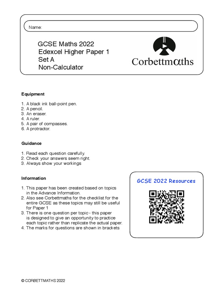 Math 2022 Paper 1A | PDF | Elementary Mathematics | Mathematics