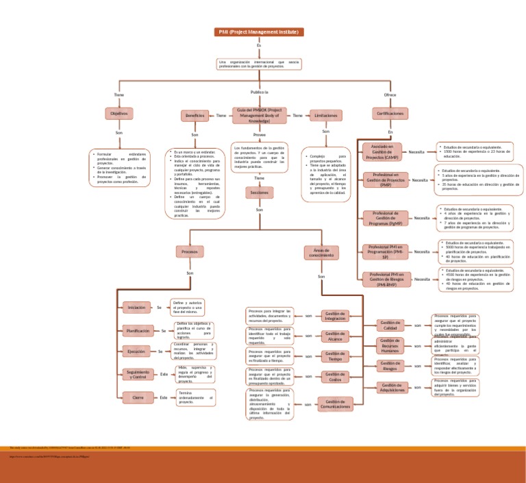 Mapa Conceptual de Las PMI | PDF | Gestión de proyectos | Business