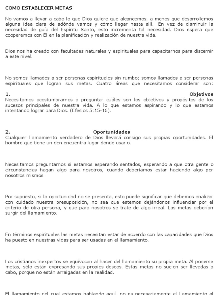 Como Establecer Metas | PDF | Vida | Dios