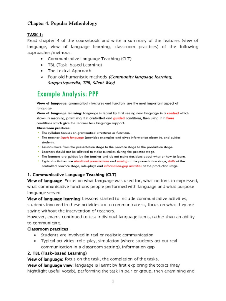 Chapter 4: Popular Methodology: (Community Language Learning, Suggestopaedia, TPR, Silent Way ...