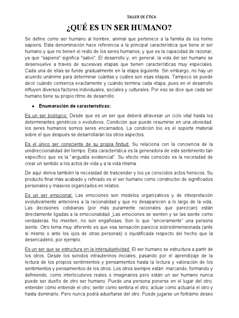 Qué Es Un Ser Humano | PDF | Las emociones | Derechos humanos