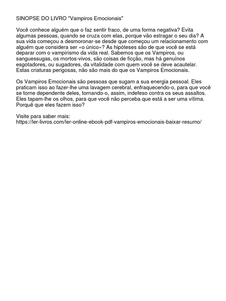Vampiros Emocionais | PDF