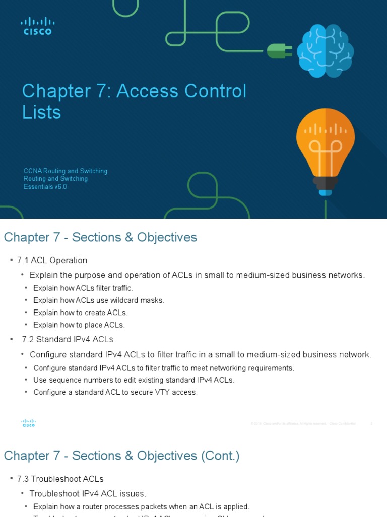 Chapter 7: Access Control Lists: CCNA Routing and Switching Routing and Switching Essentials v6 ...