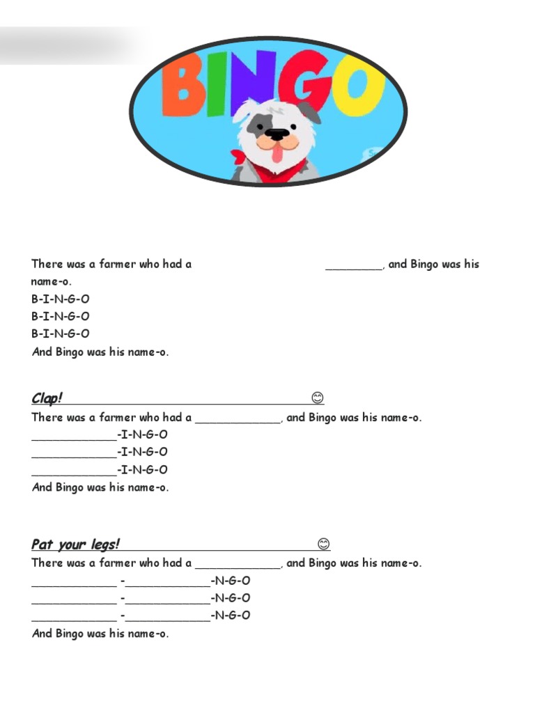 Bingo Song Spelling Activity | PDF
