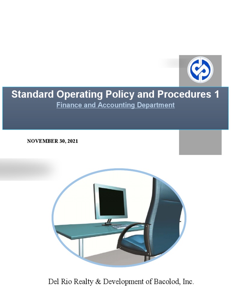 SOP - Finance and Accounting Department | PDF | Cheque | Payments