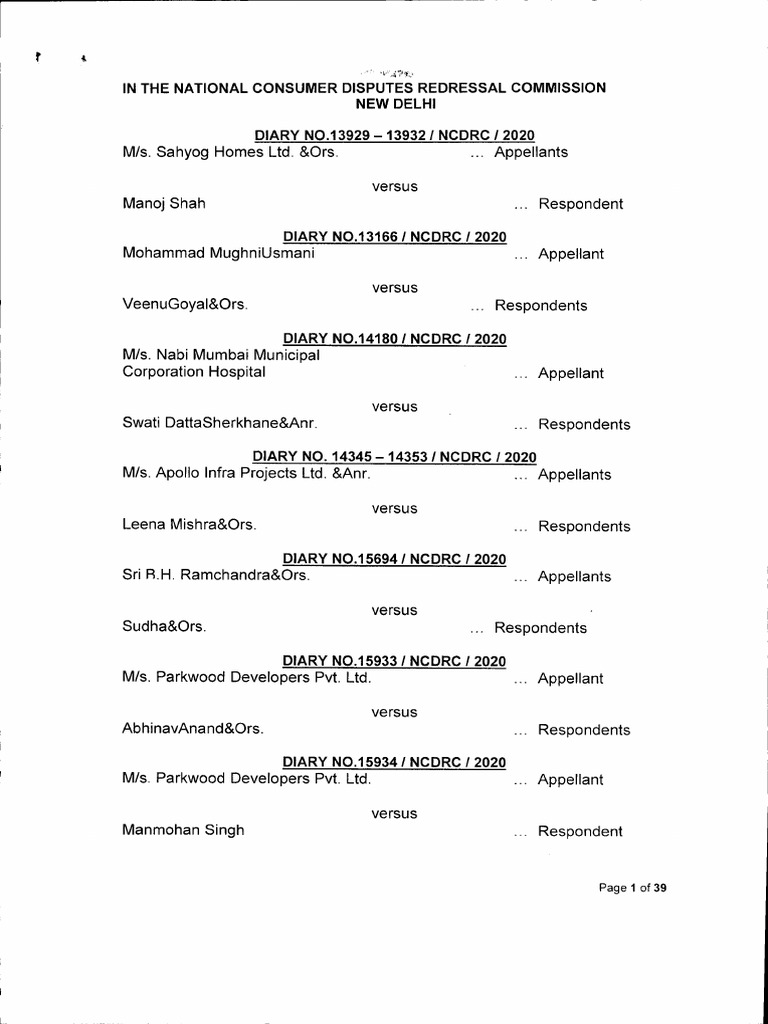 NCDRC Order On Deposit of 50 PC in Appeal | PDF | Supreme Court Of ...
