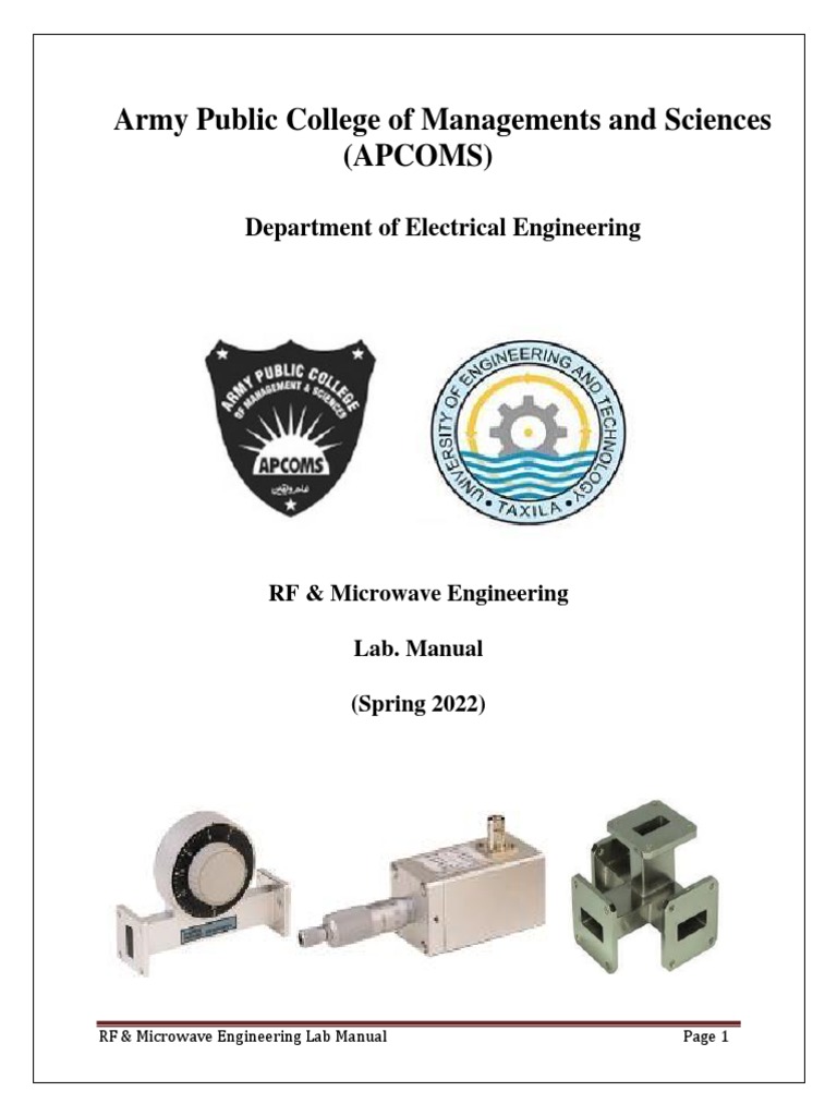 RF and Microwave Engineering Lab Manual-Lab 01 | PDF | Microwave ...